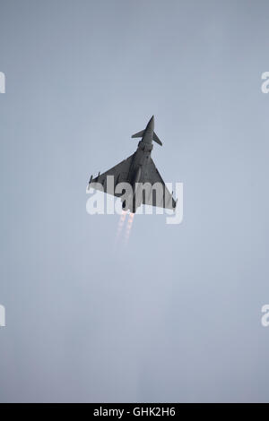 An FGR4 Typhoon Eurofighter flying at the Sunderland Airshow, July 2015 ...
