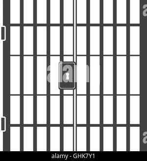 jail key icon, black vector sign with editable strokes, concept ...