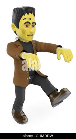 Fun 3D illustration of a cartoon man with a VR helmet Stock Photo - Alamy