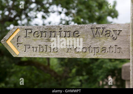 Signs for the Pennine Way near Bellingham in Northumberland, England ...