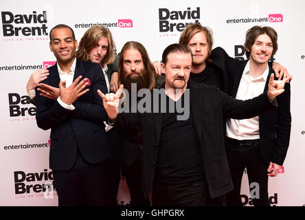 Ricky Gervais and his band attending the world premiere of David Brent ...