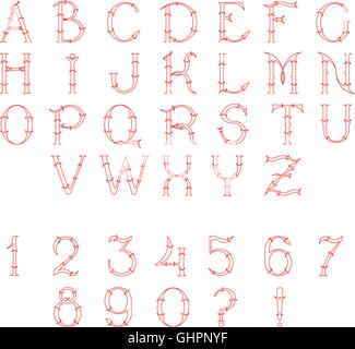 A decorative and floral capital letter L, vintage line drawing or ...