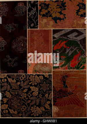 A collection of textile samples from the 1700s showcasing traditional ...