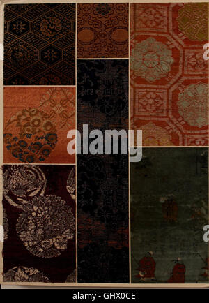 A collection of textile samples from the 1700s showcasing traditional ...