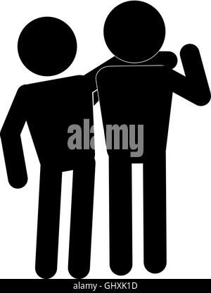 Business Friend Helping Each Other Icon Symbol Sign Pictogram Stock ...