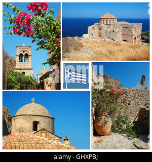 Athens Greece collage - greek ancient landmarks Stock Photo - Alamy