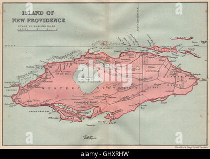 NEW PROVIDENCE. Vintage map. Bahamas. Caribbean 1931 old vintage chart ...