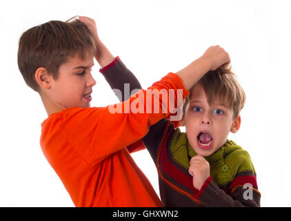 Two boys fighting Stock Photo - Alamy