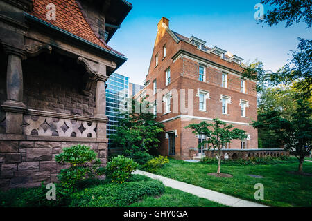 The Warner House and Dow Hall, on the campus of Yale University, in New ...