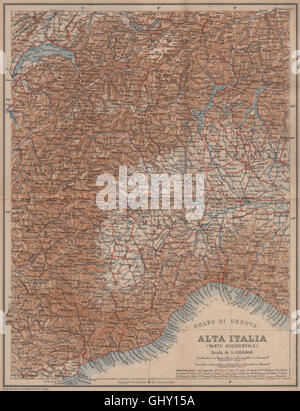 MAP OF NORTH ITALY 1899 Stock Photo - Alamy