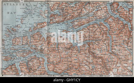 NORTHERN SONDMERE/Sunnmøre & MOLDE FJORD. Alesund. Topo-map. Norway ...