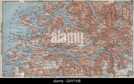 NORDFJORD & SOUTHERN SONDMERE/Sunnmøre topo-map. Gloppen Volda. Norway ...