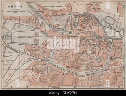 AMIENS. Vintage town city map plan. Somme, 1930 Stock Photo - Alamy