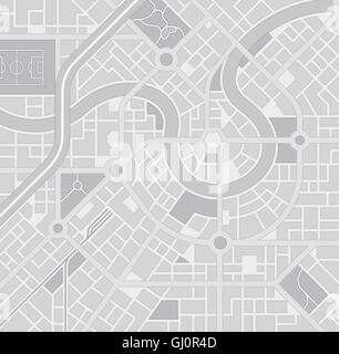 Generic imaginary city street map plan with river. Vector colorful town ...