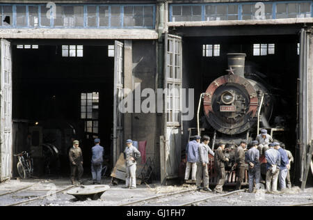 An SY class 2-8-2 steam locomotive on static display in the Banpo ...