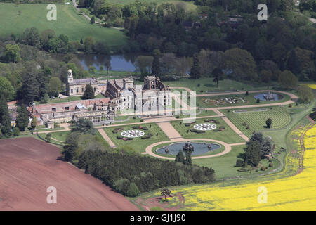 Aerial views of English Heritage Witley Court and gardens near Great ...