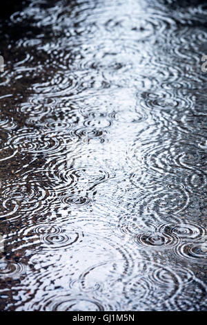 Concentric rings of ripples on a puddle Stock Photo - Alamy