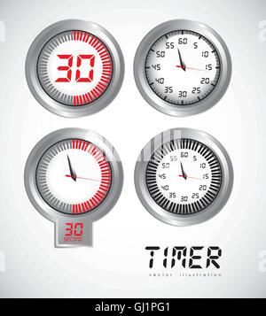 illustration of timers with different times vector illustration Stock ...