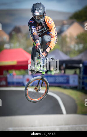 A BMX Racer performs a stylish jump during practice Stock Photo - Alamy