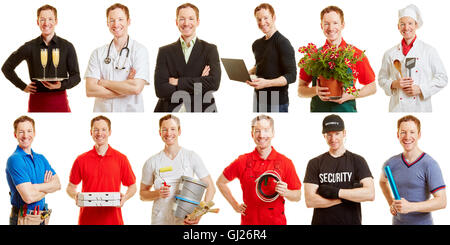 Career choice. People of different professions on white background ...