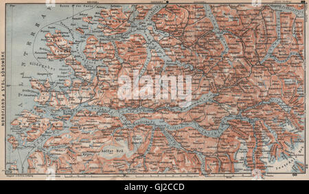 NORDFJORD & SOUTHERN SONDMERE/Sunnmøre topo-map. Gloppen Volda. Norway ...