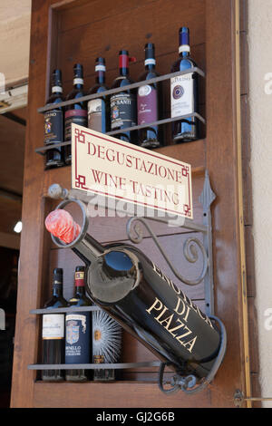 Enoteca Wine Shop Sign; Montalcino Village; Tuscany; Italy Stock Photo ...
