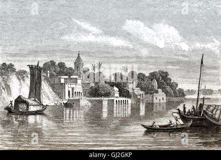 BRITISH INDIA. Cawnpore (Kanpur) city plan showing cantonment, 1929 old ...