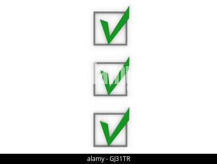 3d green gray check box Stock Photo - Alamy