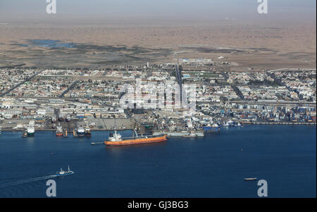 Aerial view of Swakopmund, Skeleton Coast, Erongo Region on the west coast of Namibia, south ...