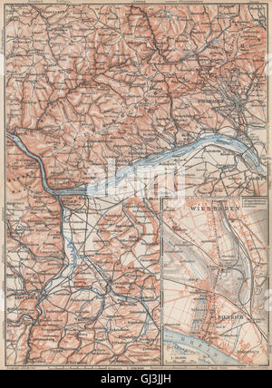 THE RHEINGAU topo-map. Wiesbaden Lorch Rüdesheim Mainz. Germany karte ...