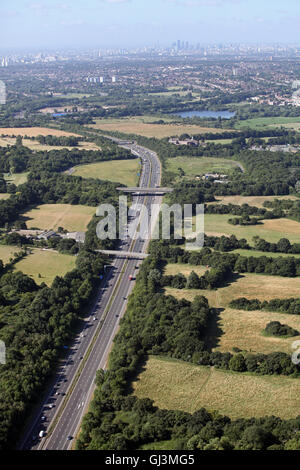 Aerial view of the dual carriageway section of A9 trunk road at the ...