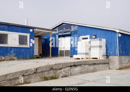 Royal Greenland fish factory by the port. Sisimiut (Holsteinsborg ...