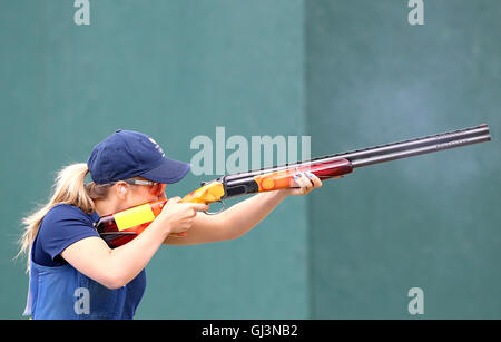 Great Britain's Amber Hill competes in the Women's Skeet Stock Photo ...