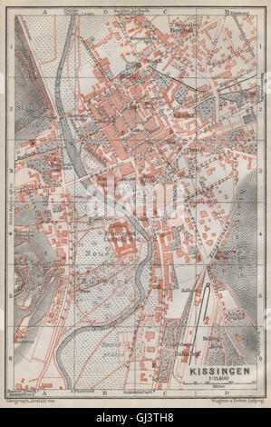 BAD KISSINGEN town city stadtplan. Lower Franconia Bavaria Deutschland ...