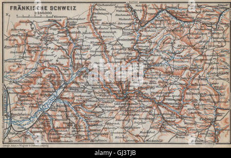 FRANCONIAN SWITZERLAND. FRÄNKISCHE SCHWEIZ topo-map. Deutschland karte ...