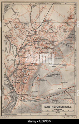 BAD REICHENHALL town city plan. Oberbayern Bavaria Germany Deutschland ...