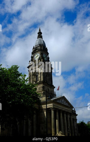 Bolton Town Hall clock tower in the afternoon light. Lancashire ...