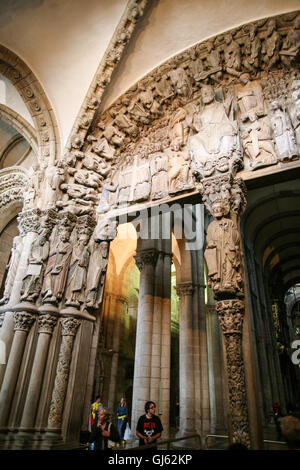 Famous Portico da Gloria at Cathedral of Santiago de Compostela. This ...