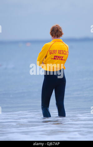 Australian lifeguard service surf rescue at Palm Beach Sydney in summer ...