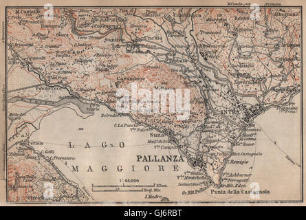 PALLANZA ENVIRONS. Verbania. Intra Unchio. Italy mappa. BAEDEKER, 1920 ...