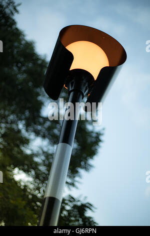 Close up of belisha beacon at a pedestrian crossing Widnes April 2019 ...