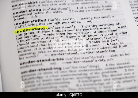 Understand Word Definition Text in Dictionary Page Stock Photo - Alamy