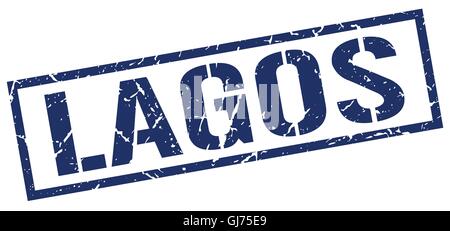 Lagos blue square stamp Stock Vector Image & Art - Alamy