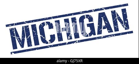 Michigan blue square stamp Stock Vector Image & Art - Alamy