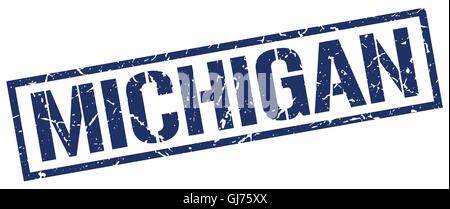 Michigan blue square stamp Stock Vector Image & Art - Alamy