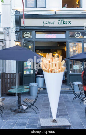 Typical Belgium fast food, French Fries restaurant, Belgium frites ...