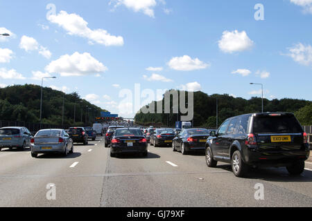 M25 Motorway Junction 15 Heathrow Airport London England looking north ...