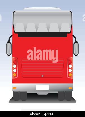 Back view of Double deck touring Coach bus Stock Vector Image & Art - Alamy
