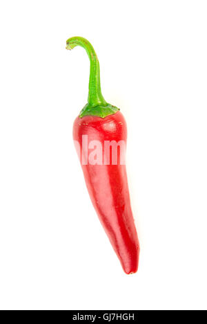One ripe red Chilli peppers on over white Stock Photo - Alamy