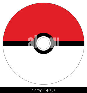 image of pokeball on white background Stock Photo - Alamy